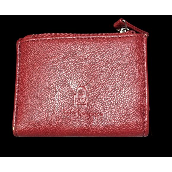 Safe Keeper | Bags | Red Pebbled Faux Leather Rfid Wallet By Safe ...
